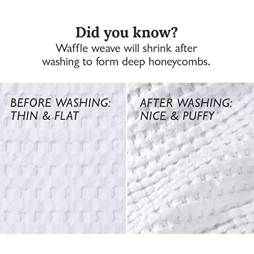 GILDEN TREE Waffle Towel Quick Dry Thin Exfoliating Washcloths for Face Body, Modern Style (White)
