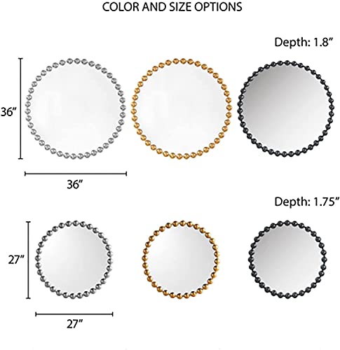 MADISON PARK SIGNATURE Wall Décor Marlowe Metal Spherical Frame Round Mirror for Living Room - Home Accent, Ready to Hang Bedroom Decoration, 36" Diameter, Gold
