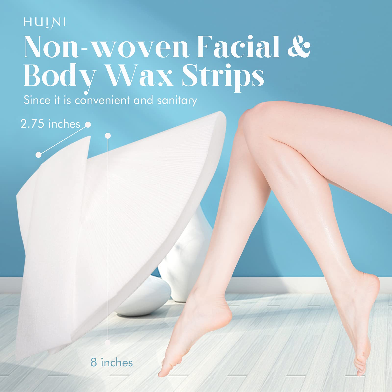 Huini Non-Woven Facial & Body Wax Strips Salon Spa Home Use 160 Count