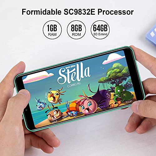 KXD 6A Unlocked Cell Phone | 3G Smartphone | 5.5β Full-Screen Display | 2500mAh Battery | 8MP + 5MP Camera | Dual SIM Android Phone | 8GB ROM | US Version | Green