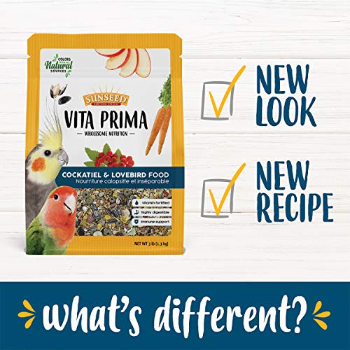 Sunseed Vita Prima Wholesome Nutrition Cockatiel & Lovebird Food, 3 LBS
