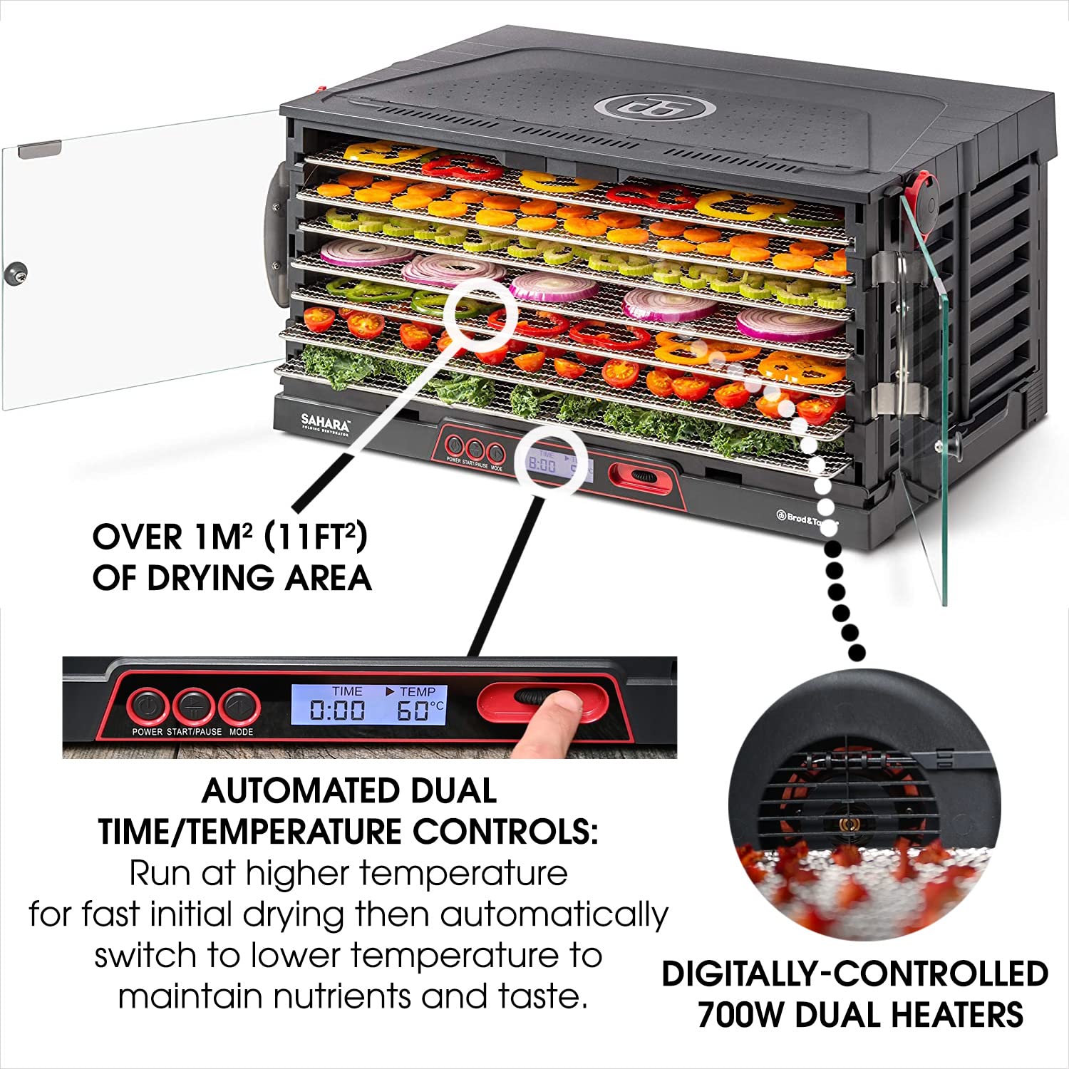 Brod & Taylor SAHARA Folding Food Dehydrator (Non-Stick Polypropylene Shelves)