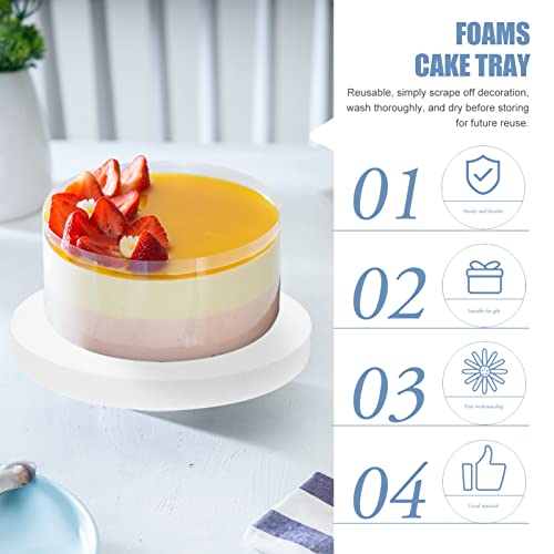 Anneome 9 Pcs Foam Cake Base Diy Cake Circle Cupcake Round Serving Tray Diy Craft Foam Circle Round Cake Pan Cake Circles Decor Fondant Cake Practice Tray Extra Hard Model White