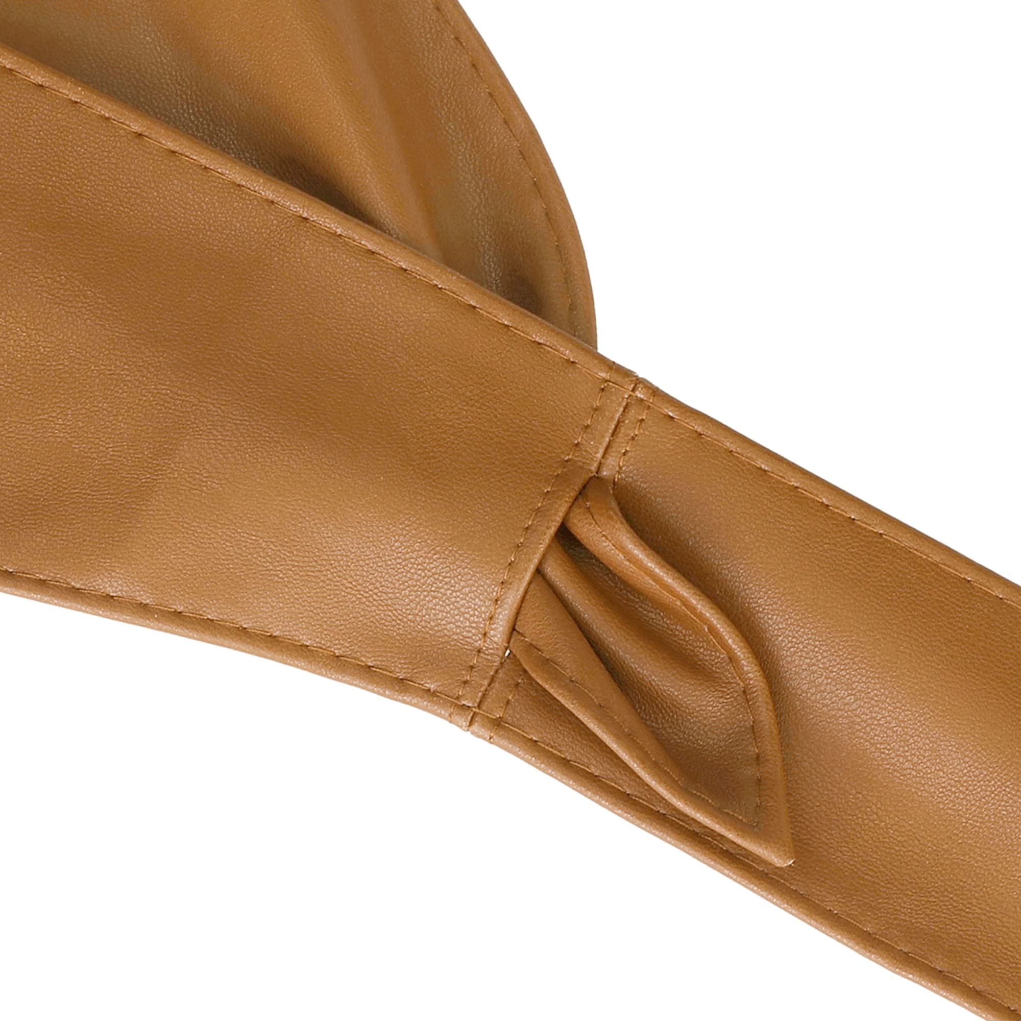 Allegra K Womens Wrap Around Obi Belts Wide Waist Band Belt for Dresses 65-72cm/25.59-28.35" Camel