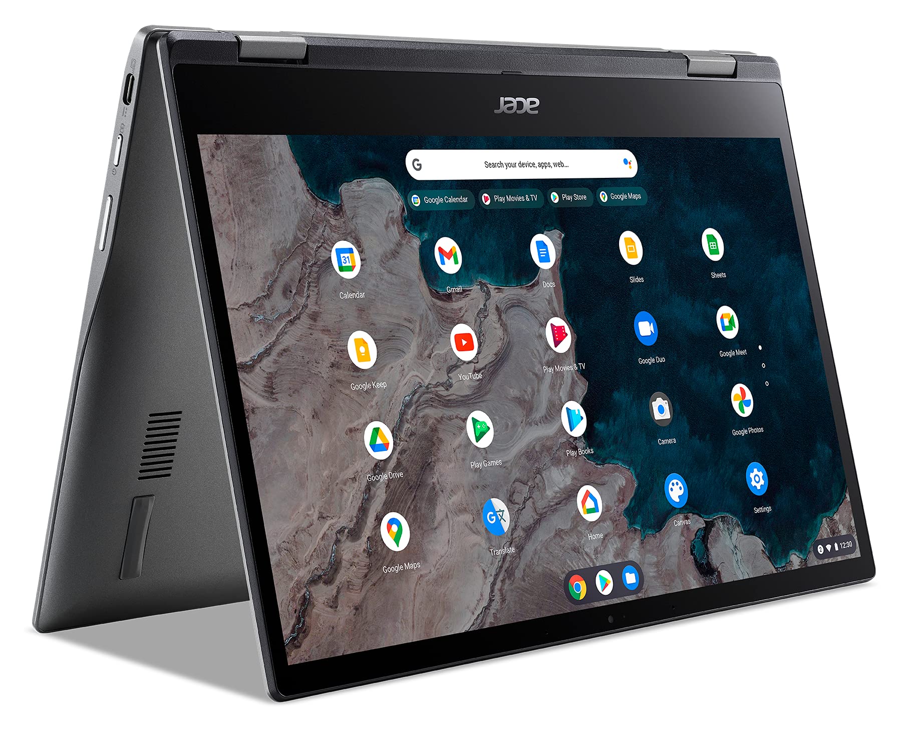 acer Chromebook Spin 2-in-1 13.3"" FHD IPS Touch Laptop | Qualcomm Snapdragon 7c | Qualcomm Adreno 618 GPU | 4GB RAM | 64GB SSD | Backlit Keyboard | Chrome OS | Bundle with Stylus Pen, Grey