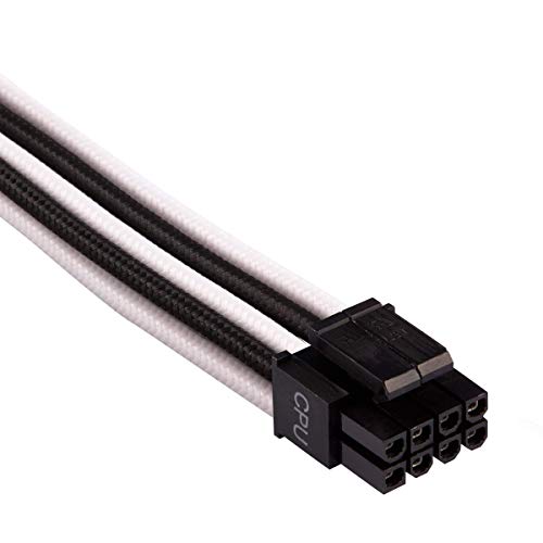 CORSAIR Premium Individually Sleeved PSU Cables Starter Kit – White/Black, 2 Yr Warranty, for Corsair PSUs