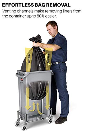 Slim Jim Trash Can Waste Bin with Venting Channels, Blue Recycling for Kitchen/Office/Workspace, Pack of 4
