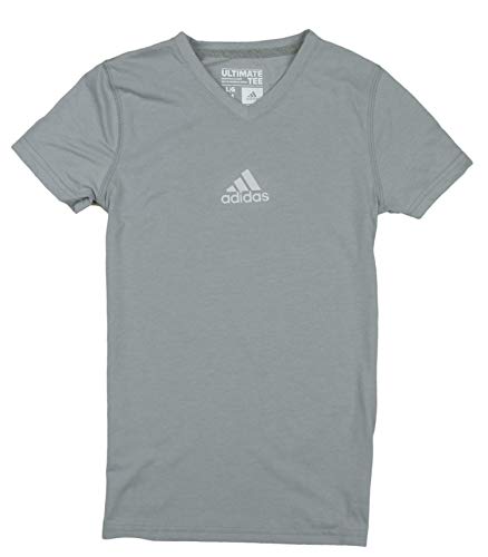 Adidas Youth Girls (7-16) Ultimate Athletic V-Neck Short Sleeve Tee Heathered Grey