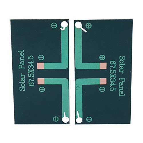 ASHATA Solar Panel,2Pcs Polycrystalline Silicon Solar Panel Portable 3V 80mA Small Mini Solar Panels for DIY Battery Power Charger Module,67.5x34.5mm