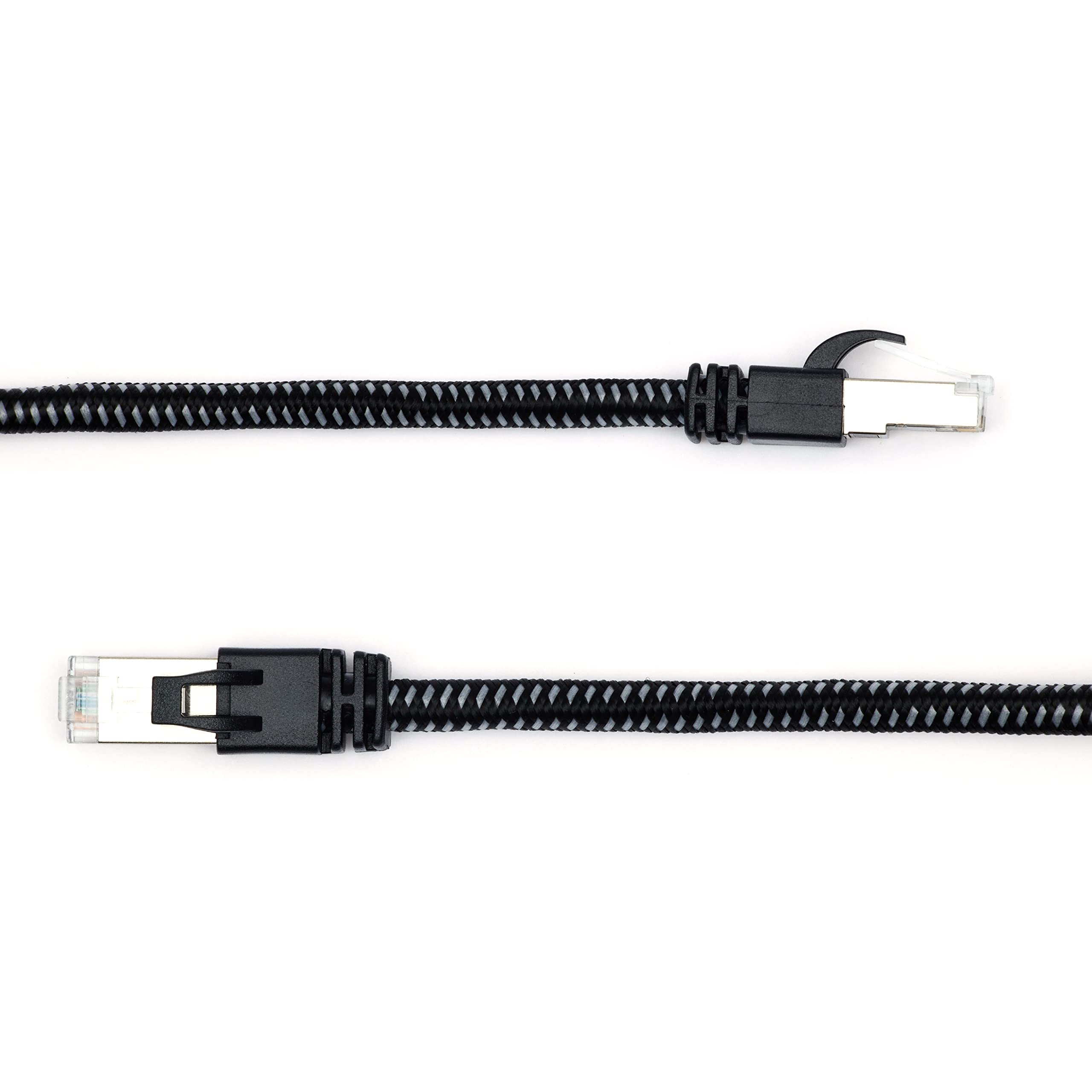 Amazon Basics RJ45 Cat 7 Ethernet Patch Cable, 10Gpbs High-Speed Cable For Printer, 600MHz, Snagless, 25 Foot, Black