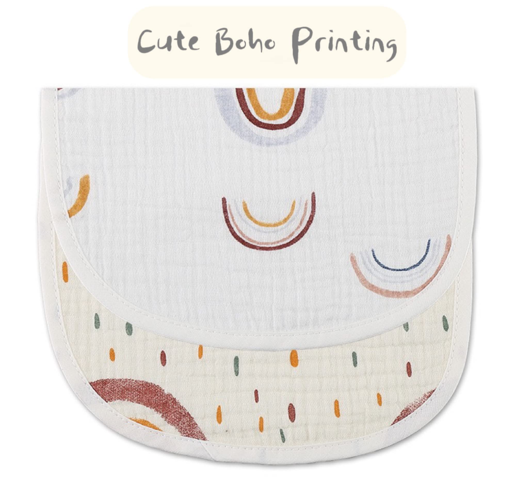 Baby Bibs for Girls, Organic Muslin Baby Drool Dibs, Soft & Lightweight Lap-shoulder Bibs for Teething Feeding with Waterproof Backing, 6 Pack