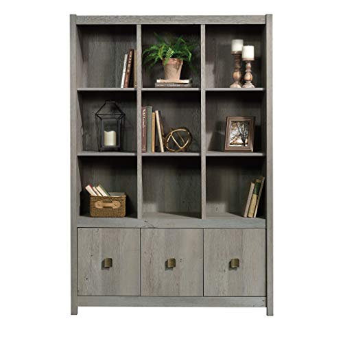 Sauder Cannery Bridge Storage Wall, L: 48.35" x W: 15.67" x H: 71.97", Mystic Oak