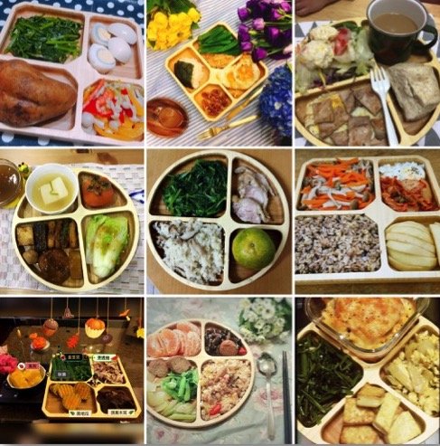 La Boos Square Dish Healthy Separation Plates, Cereals, Cegetables, Protein, Keep Health Ratio Per Meal, Lunch Plate, Dinner Dish (Square Dish)
