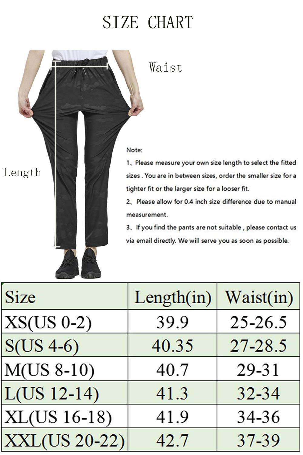 Arisonho Women's Hiking Pants Outdoor Water-Resistant Quick Drying Mountain Trousers Lightweight Travel Pants with Pockets(Black,M)