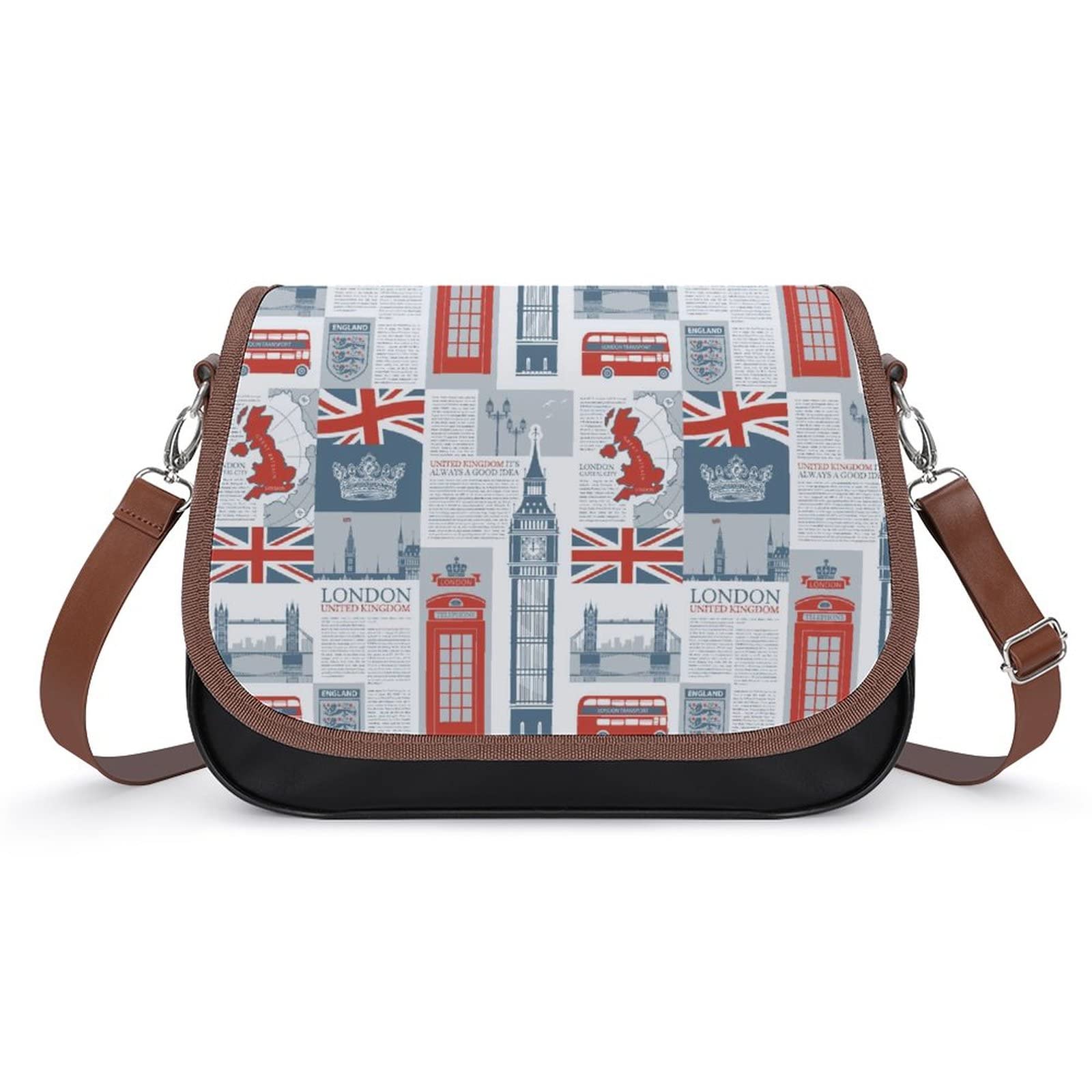 FunnyStar Theme of Uk And London British Flag Women's PU Leather Purses Soft Crossbody Bag Shoulder Handbags