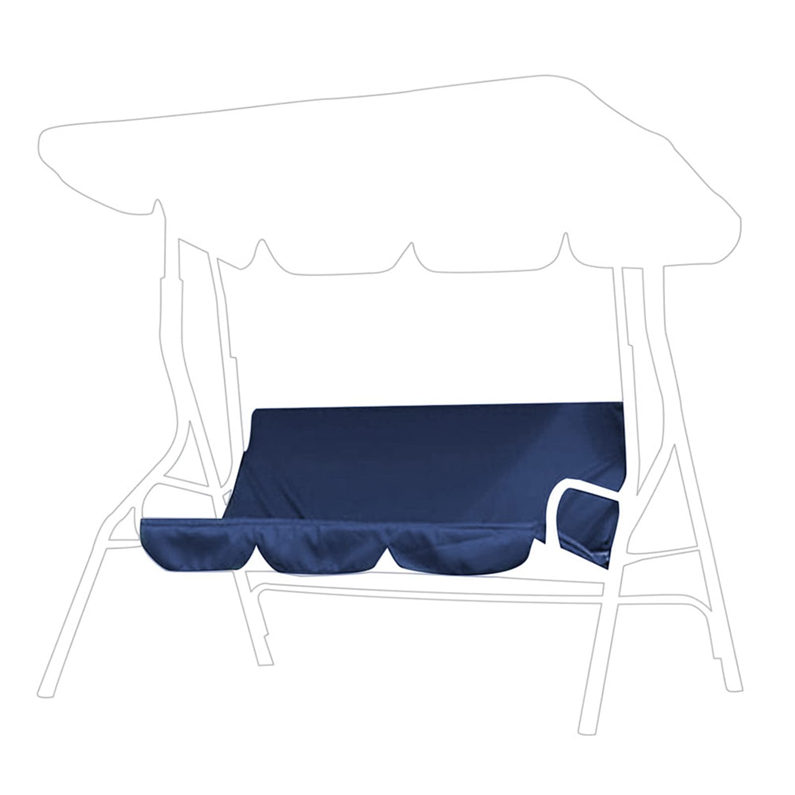 BORDSTRACT Patio Swing Cushion Cover Replacement, Protective Waterproof Cushion Cover for Outdoor 3 Seater Swing Chairs, for Courtyard, Garden Swing Chair (Blue)