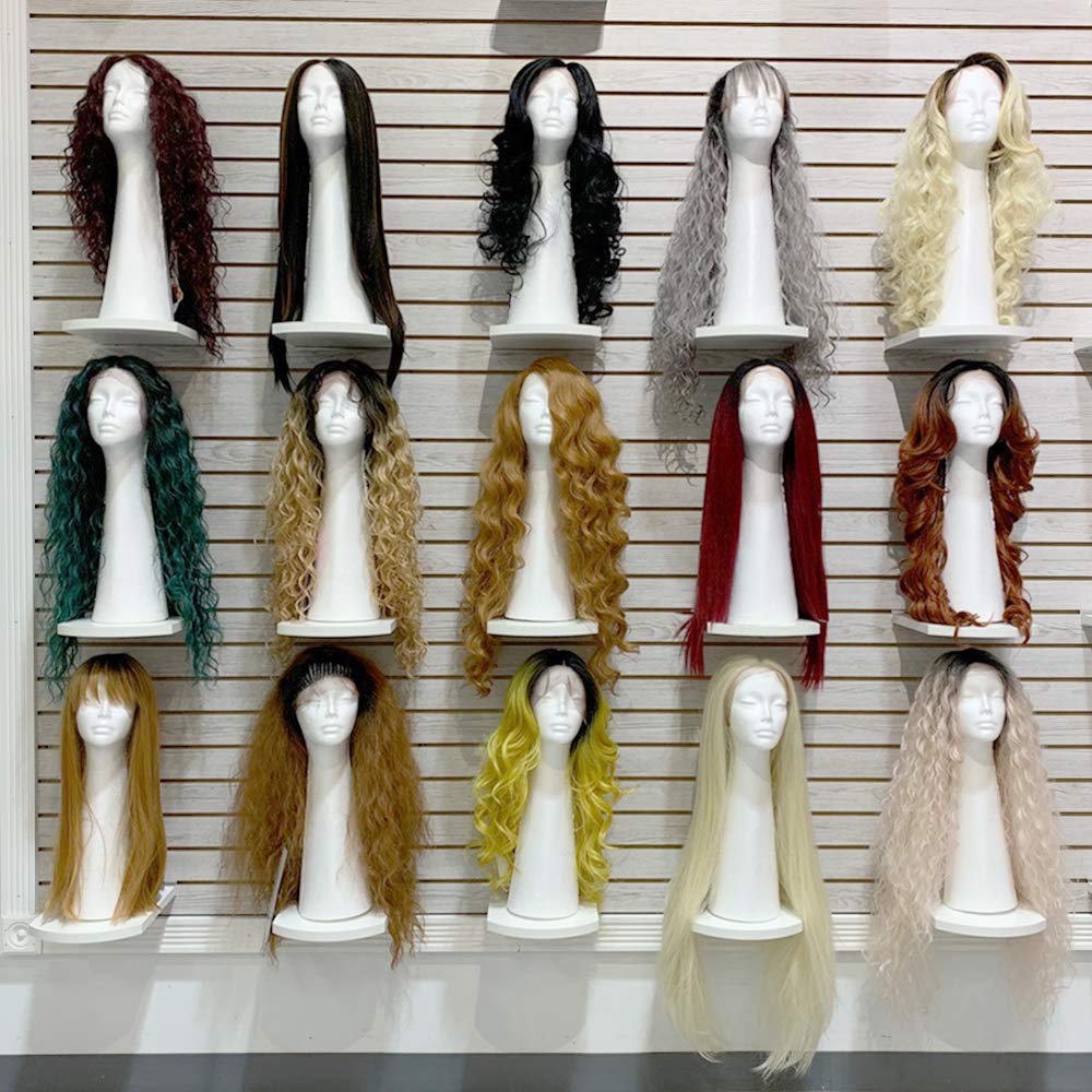 STUDIO LIMITED 20 Inch Long Neck Styrofoam Mannequin Head for Wig Display, White Foam (1 PC)