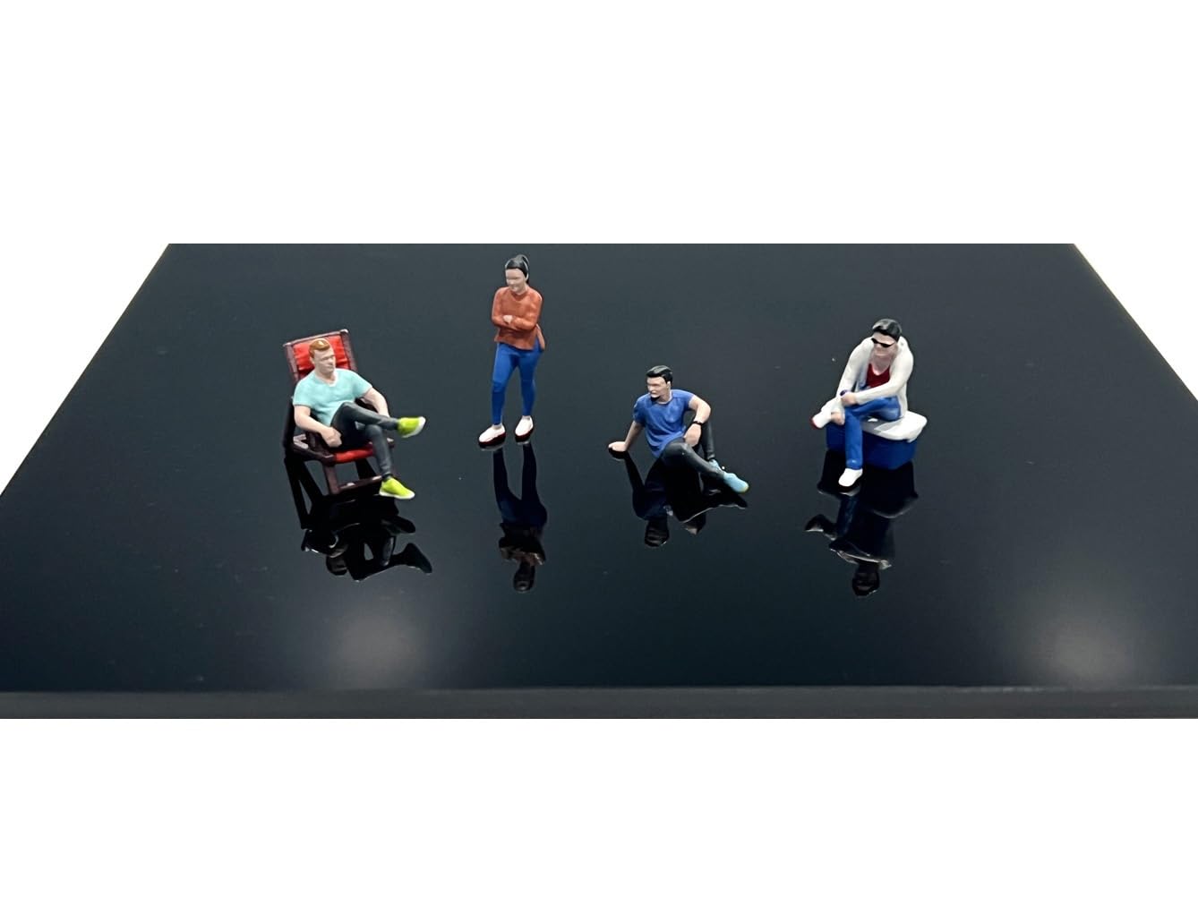 Hanging Out 2" 6 Piece Diecast Figure Set (4 Figures, 1 Seat, 1 Cooler) Limited Edition to 3600 Pieces Worldwide for 1/64 Scale Models by American Diorama AD-76518MJ