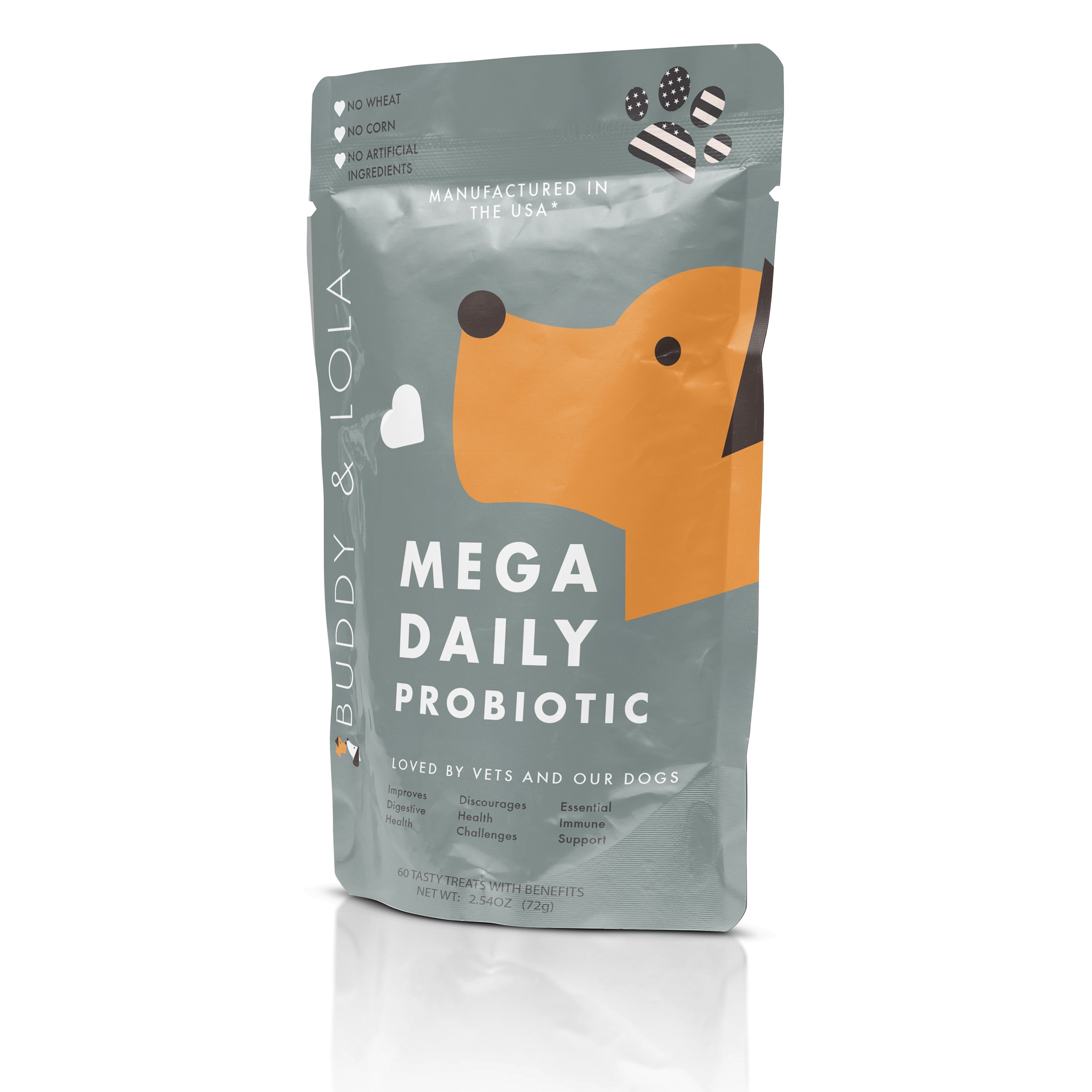 Buddy & Lola Dogs Chews for All Breeds and Sizes - Natural Dog Probiotics Improve Digestion, Help The Immune System, Settle an Upset Stomach Made in USA