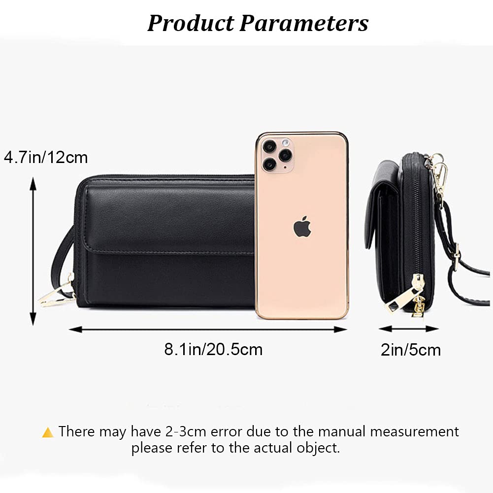 Formva Women Touch Screen Crossbody Bags Cell Phone Wristlets Purse, RFID Blocking Clutch Wallets Card Holder with 2 Shoulder Strap