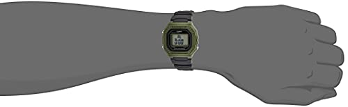 Casio Men's 'Classic' Quartz Stainless Steel and Resin Watch, Color:Black (Model: W-218H-3AVCF), Black/Green