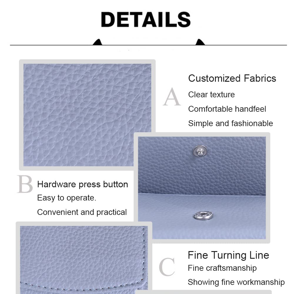 ARSHUN 2023 New Genuine Leather RFID Blocking Card Holder Organizer Pocket Mini Wallet, Foldable Slim Compact Wallet. (Blue)