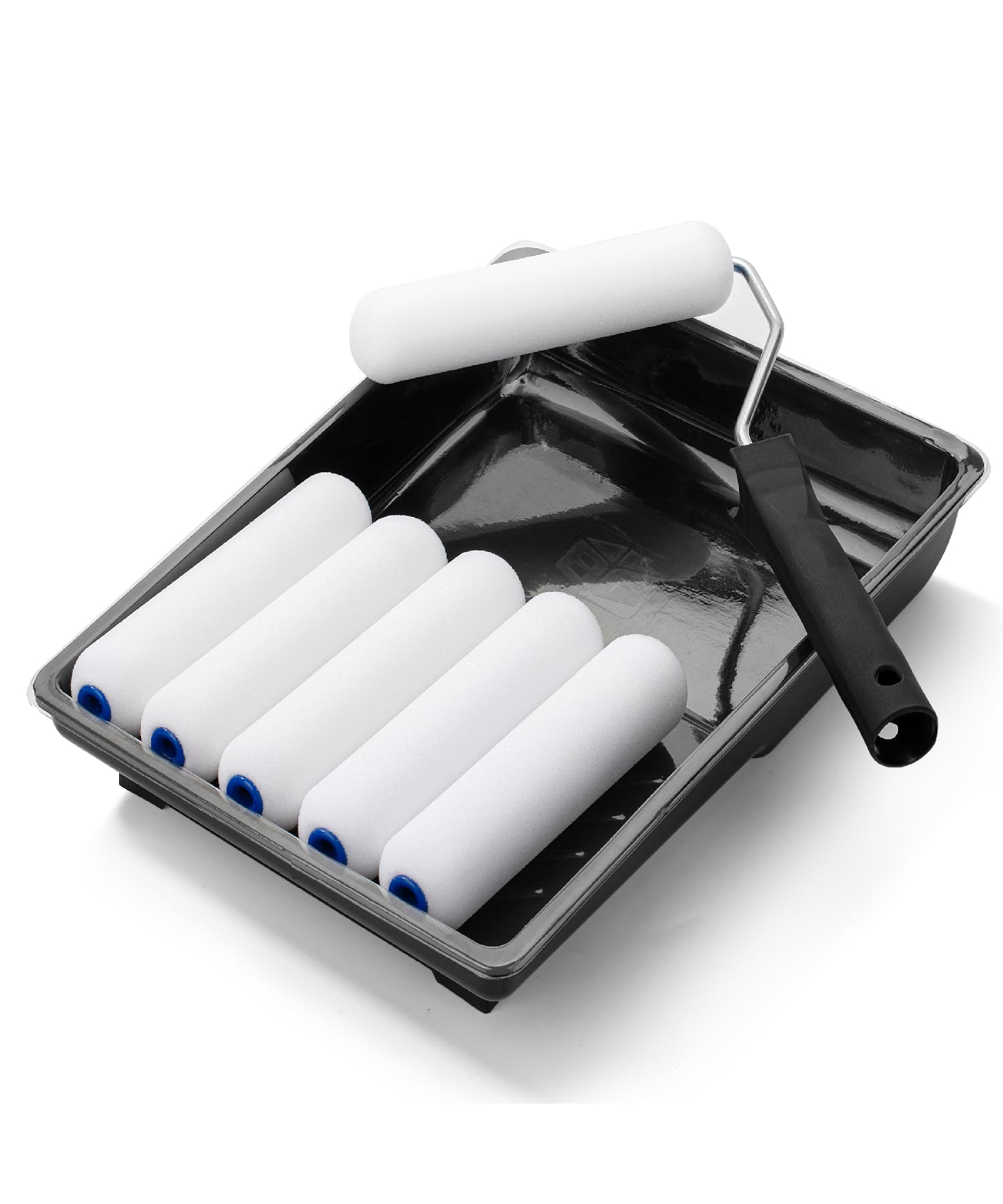 Bates- Paint Roller Kit, 9 pcs, 6-Inch Foam Paint Roller Tray, Paint Roller Set, Paint Kit for House Painting, Paint Rollers, High Density Foam Roller Paint, Small Paint Roller Kit, 6 Inch Foam Roller