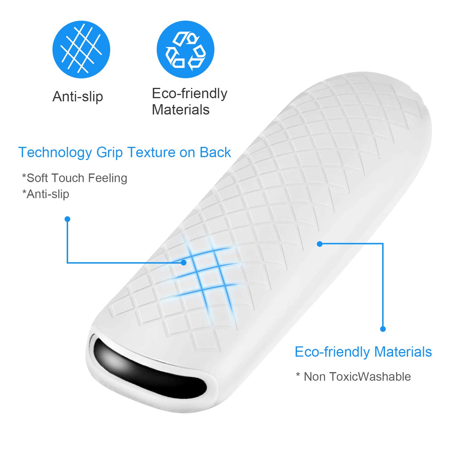 AKNES Silicone Cover for Playstation 5 Media Remote, Protective Skin Sleeve Case for PS5 Remote Control, with Hand Strap, Shockproof, Anti-Slip, Skin-Friendly,Bumper Back Cover - White