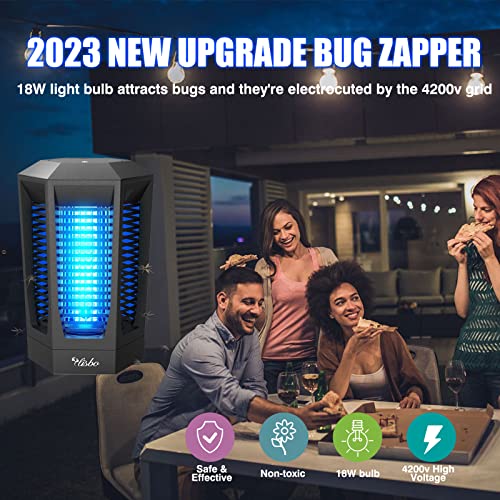 Bug Zapper Outdoor,18W Mosquito Zapper,Fly Traps Zapper,Mosquito Killer Outdoor Indoor,Plug in with 4200V High Powered,IP4 Waterproof, Power Saving, with Light Sensor for Patio Garden Home Kitchen