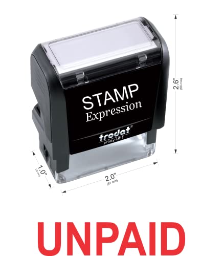 StampExpression - UNPAID Office Self Inking Rubber Stamp - Red Ink (A-5415)