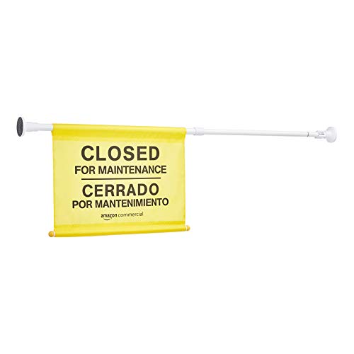 AmazonCommercial Site Safety Hanging Sign - Closed For Maintenance, Bilingual - 2-pack