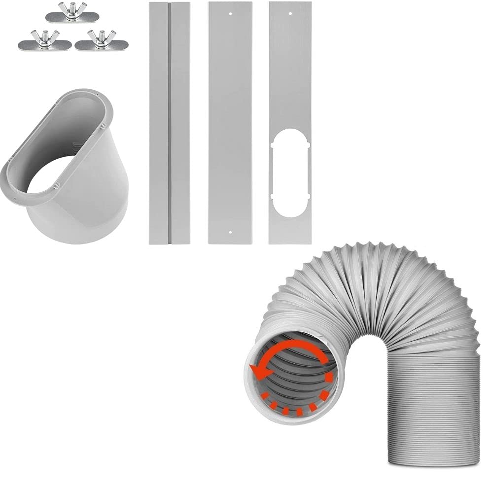TURBRO 5.9 Inch Portable Air Conditioner Universal Exhaust Hose Anti-Clockwise Thread with Window Vent Kit