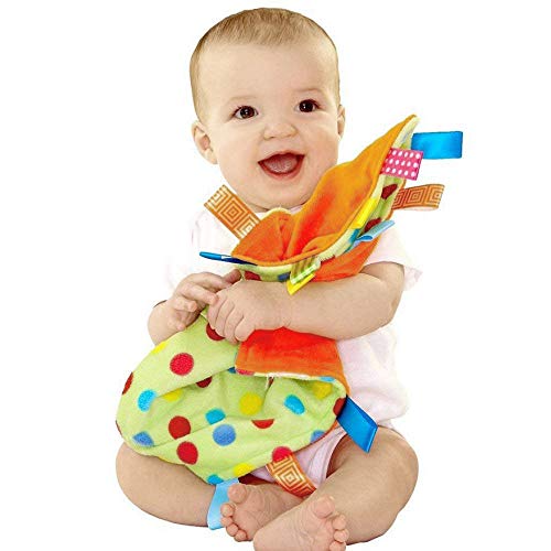 G-Tree Tag Blanket Baby Infant Comfort Plush Security Blanket Cute Soft Kids, Newborn Gift Birthday Present(Green Dot)