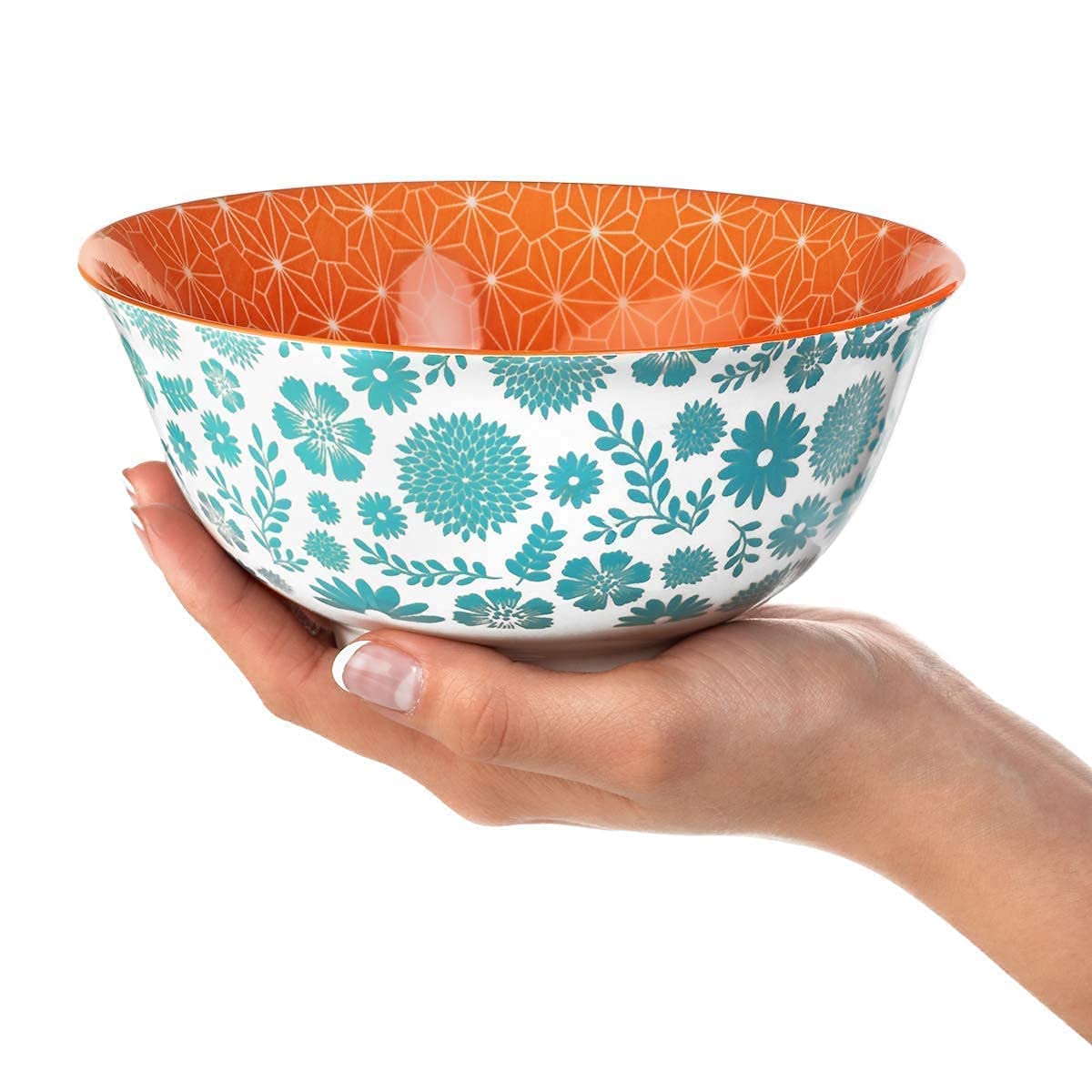 Annovero Cereal Bowls, Dessert Bowls. Cute and Colorful Porcelain Dishes for Kitchen, Microwave and Oven Safe. Bundle