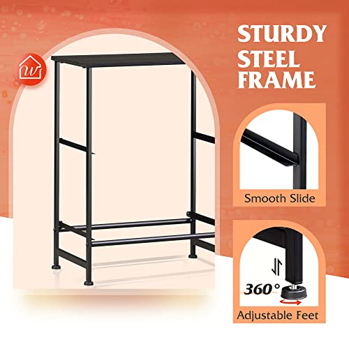 WLIVE 2-Drawer Nightstand and 5-Drawer Dresser Set, Fabric Storage Tower for Bedroom, Hallway, Nursery, Closets, Tall Chest Organizer Unit with Textured Print Fabric Bins, Steel Frame, Charcoal Black
