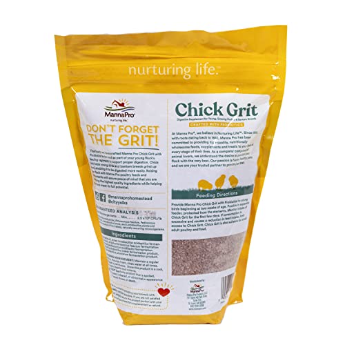 Manna Pro Chick Grit | Digestive Supplement for Young Poultry and Bantam Breed | Probiotics to Support Digestion | No Artificial Ingredients or Preservatives | Insoluble Crushed Granite | 5 Pounds