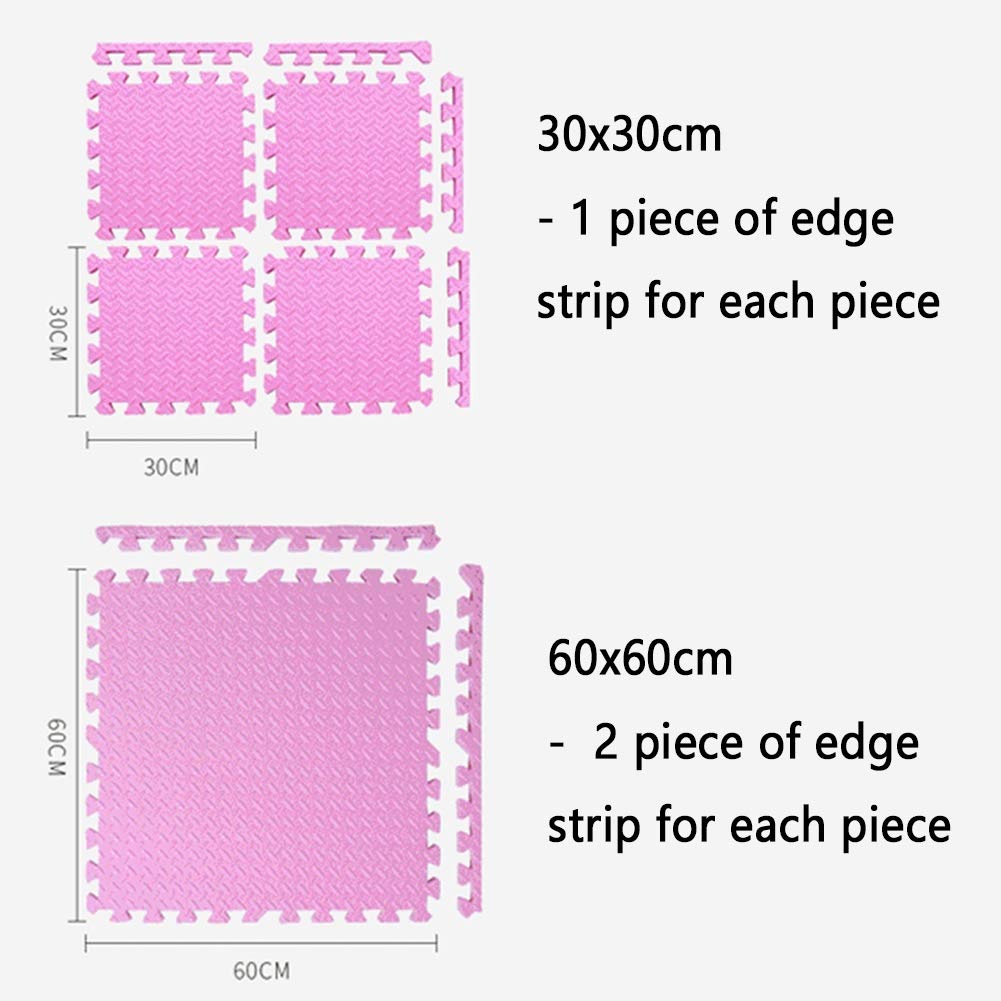 ALGFree Kids Bedroom Interlocking Reversible Soft Foam Play Mats for Gym, Play Area, Exercise, Child Playmat Crawling Mat (Color : Pink, Size : 30x30x1cm-16pcs)