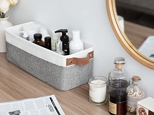 StorageWorks 2-Pack Narrow Storage Bins with 3-Pack Foldable Storage Baskets