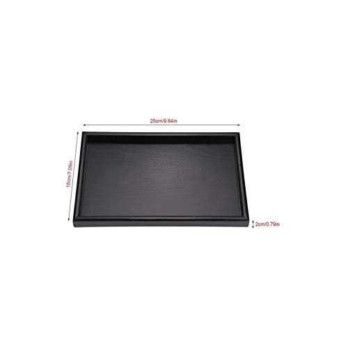 Wood Serving Tray, Rectangle Shape Solid Wood Tea Coffee Snack Food Meals Serving Tray, Plate Restaurant Trays(25*18*2cm)