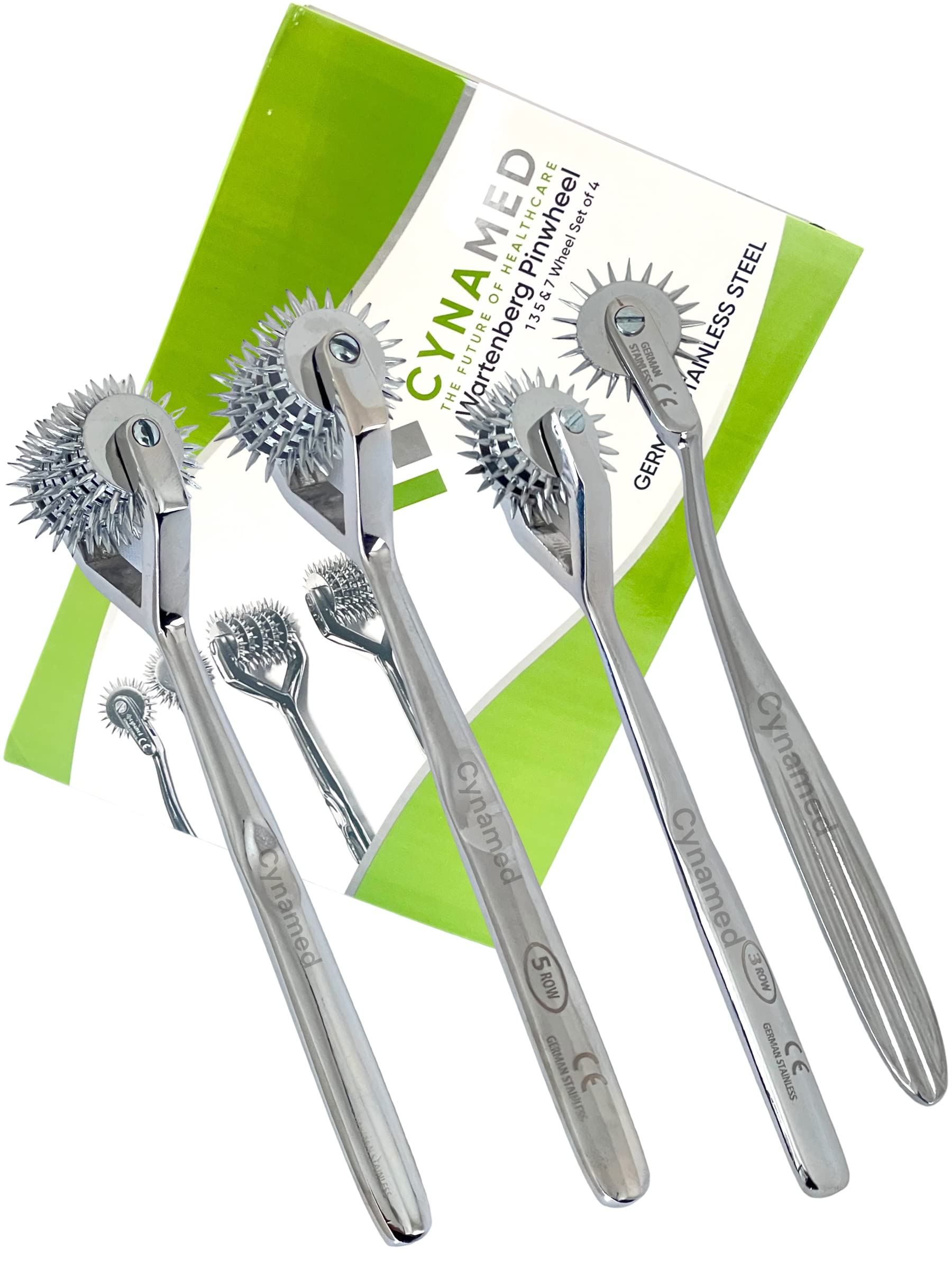 Artlab-Wartenberg Neuro Pinwheel 1, 3, 5 & 7 Head Spur - Setof 4 - Diagnostic Sensory Instrument - German Stainless CE