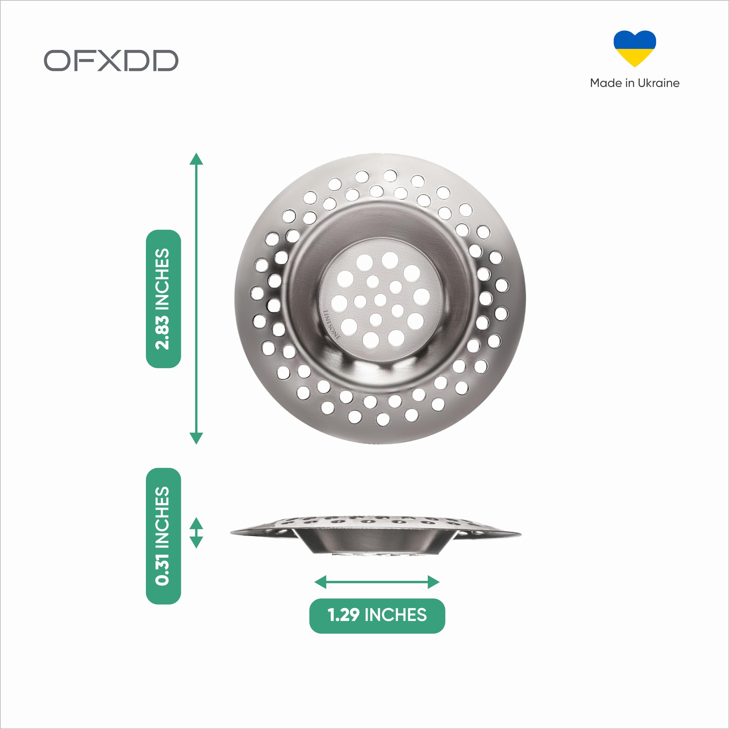 Bath Tub Drain Hair Catcher - Stainless Steel & Plastic Sink Strainers Set of 3 - Drain Protectors for Kitchen and Bathroom, 2.83 & 2.36 & 3.10 Inches