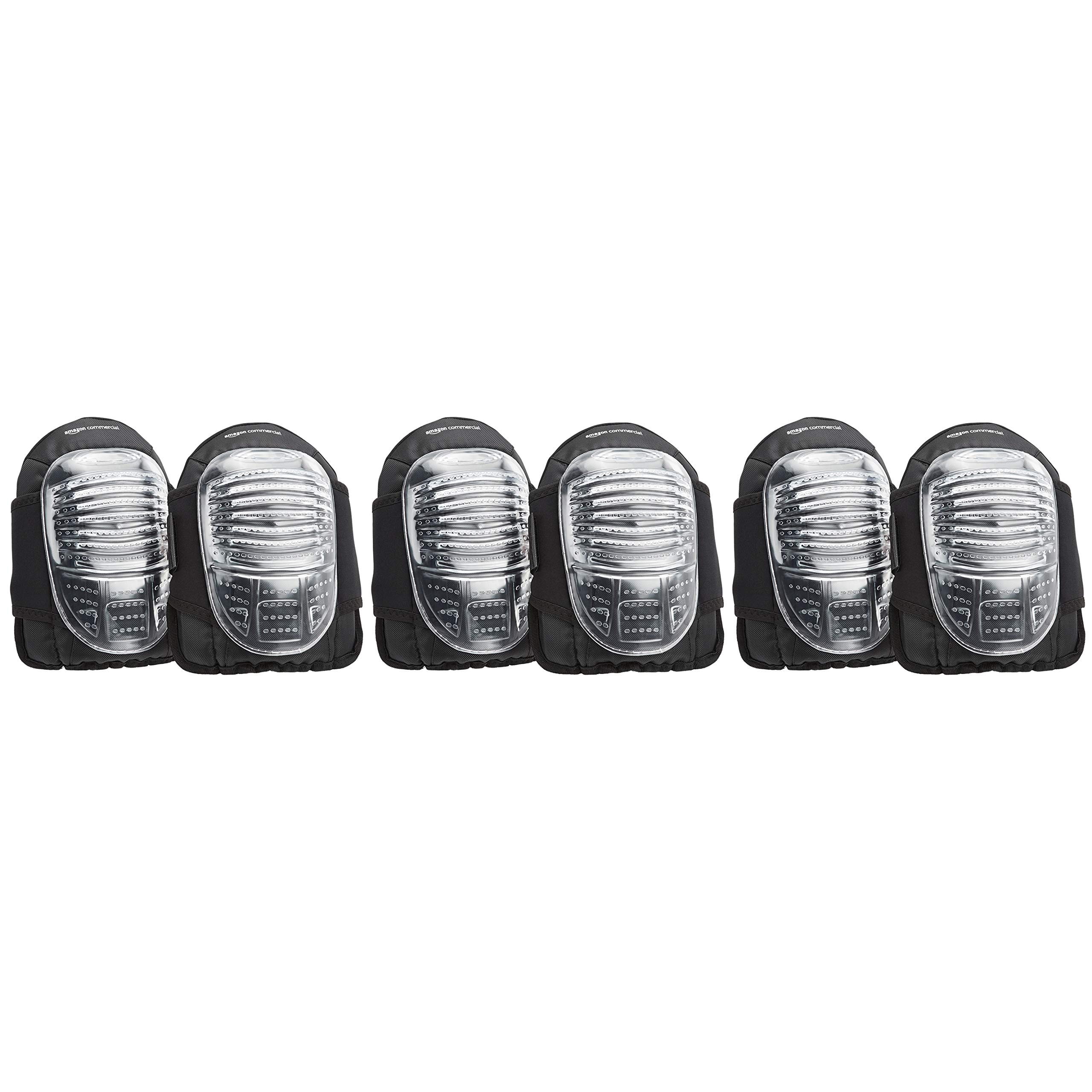Amazon Basics Hard Cap Gel Knee Pads, One Size, 10.5 in, 1 pair, Clear