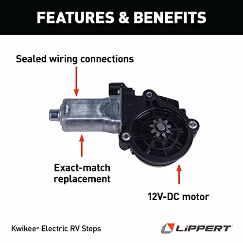 Kwikee Replacement Electric Motor for Pre-IMGL Control Steps on 1999-2005 Models β Restore Your Kwikee Electric RV Steps β Exact Fit Provides Easy Installation β Sealed Wiring Connections - 379167