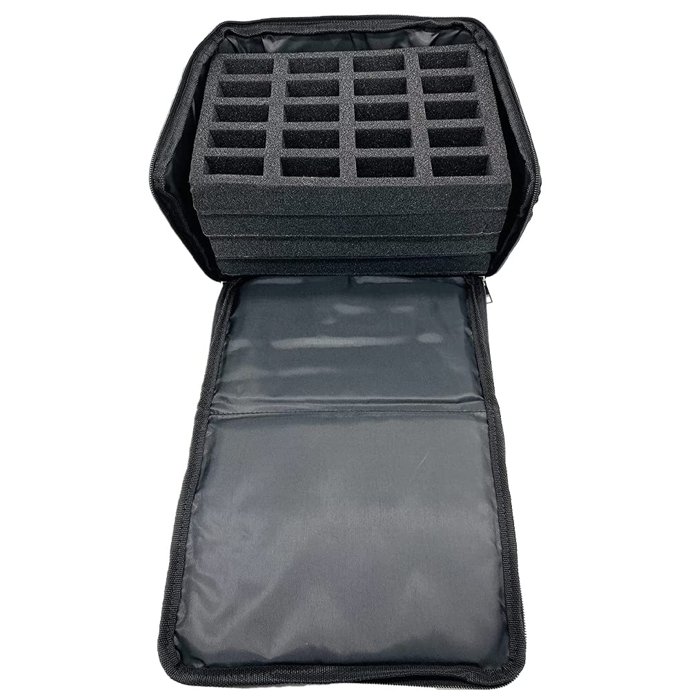 Grinning Gargoyle Miniature Storage Case - 80 Foam Slot Figurine Miniature Carrying Case - Minitures Carry Case with handle - Dungeons and Dragons Miniature Case - Wargame Carrying Case (4 Tray)