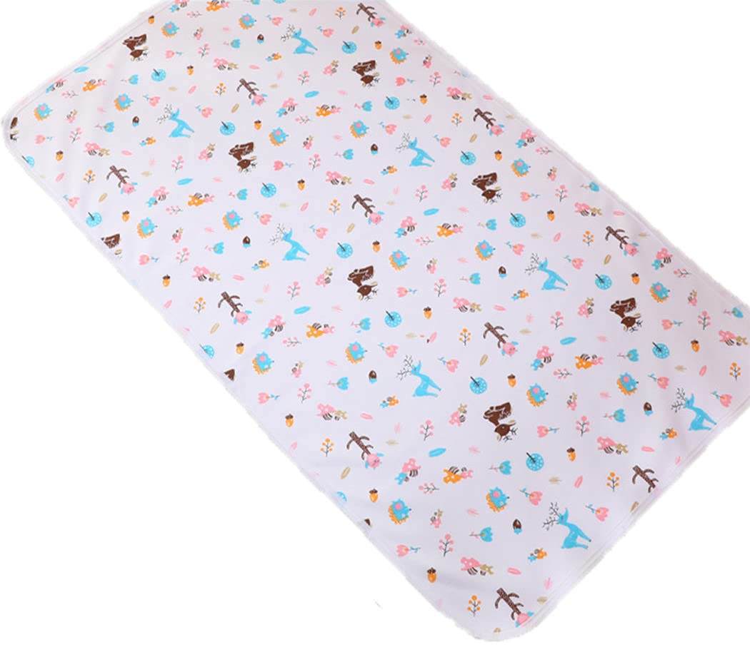 Monvecle Baby Infant Waterproof Cotton Changing Pads Washable Resuable Diapers Liners Mats Forest 40" x 28"