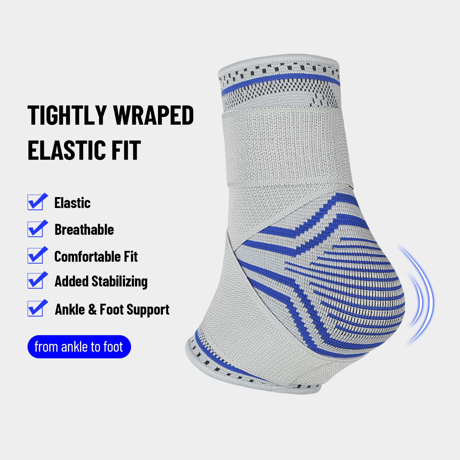 Ankle Brace Adjustable Support Elastic Strap for Basketball Cycling Sport Protection
