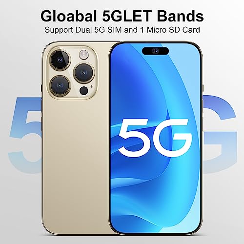 ExAchat A14 Pro Max 5G Unlocked Smartphone 200MP Camera 7.3" FHD+ Display 120HzD 6GB+128GB/1TB Cell Phones Unlocked Expandable 8000mAh Dual SIM/GPS/Fingerprint/Face ID