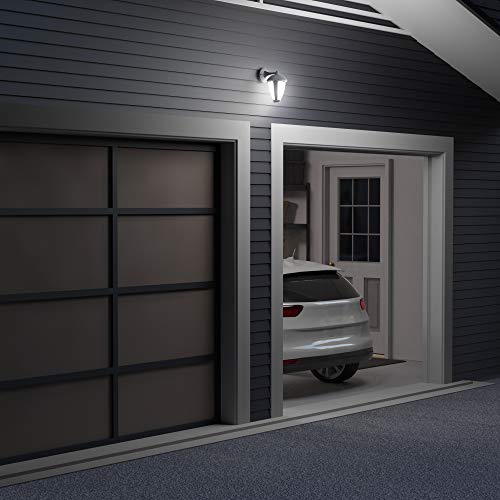 Amazon Basics Outdoor Wall Sconce with Integrated LED - 8.7 x 6.3 x 10.4 Inches, Downward Facing, Black