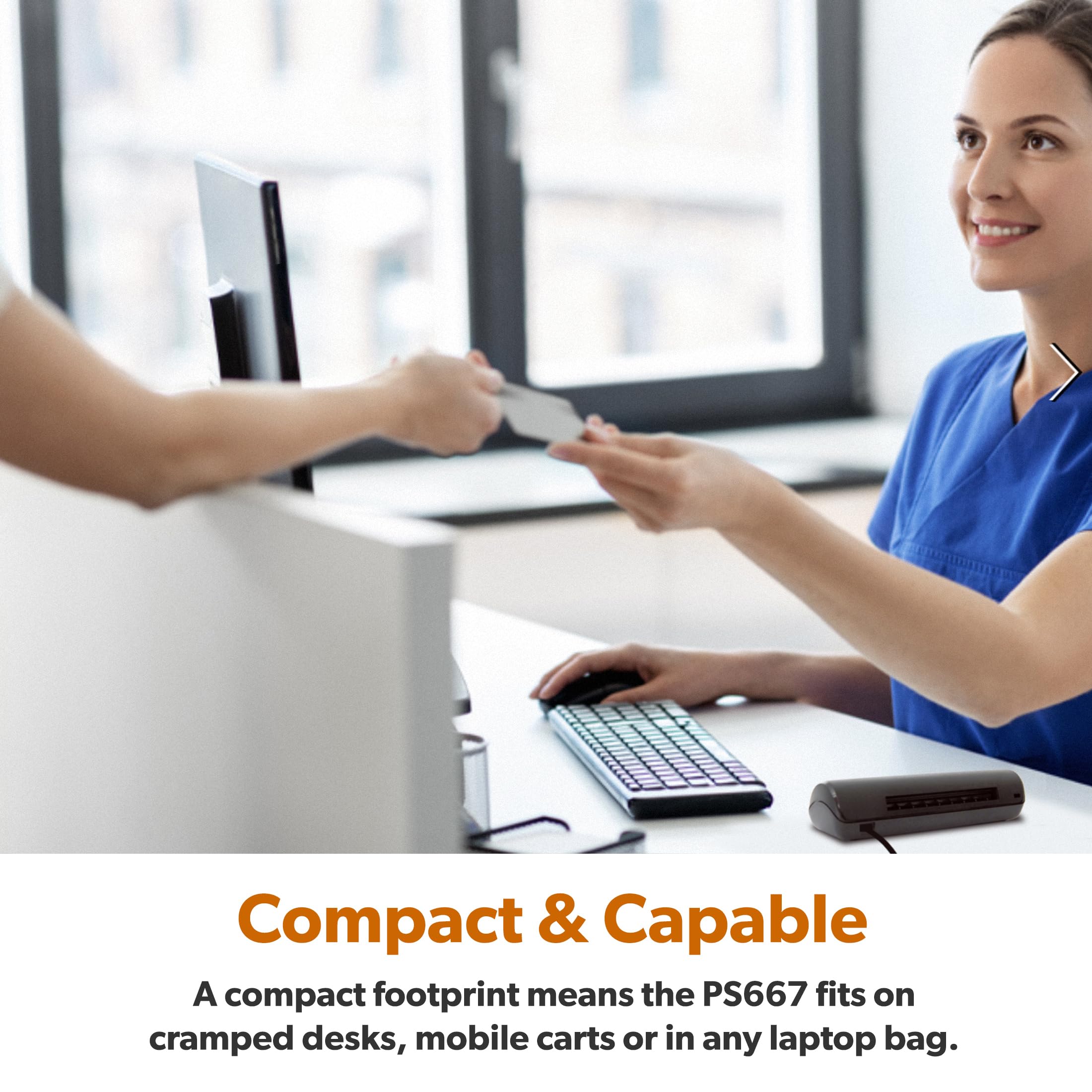 Ambir ImageScan Pro 667 Business Card Scanner with AmbirScan Business Card for Windows PC