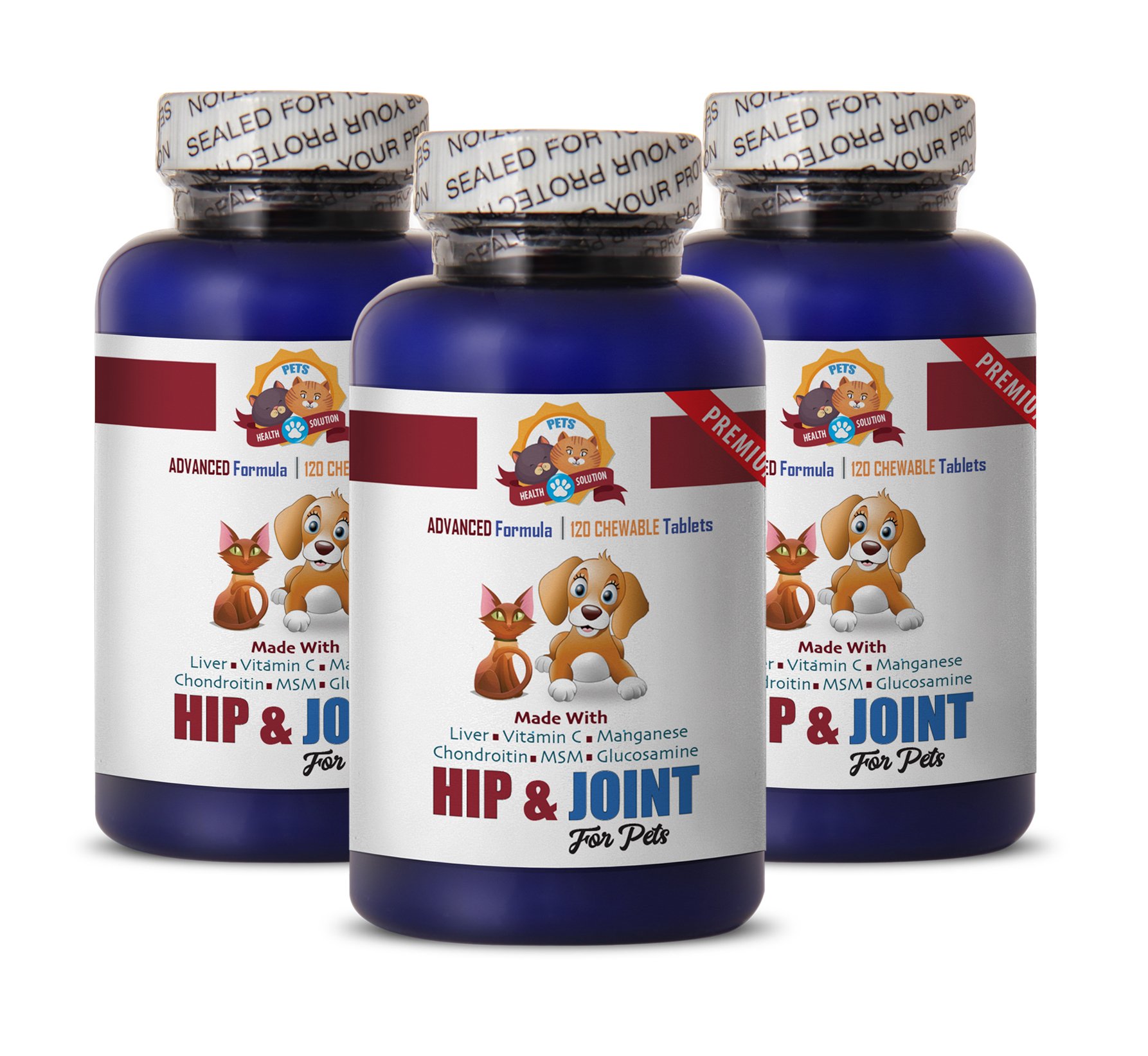 cat Joint Supplements Treats - Hip and Joint Health for Pets - Dogs and Cats - Premium - Treats - glucosamine for Cats Chews - 360 Chews (3 Bottles)
